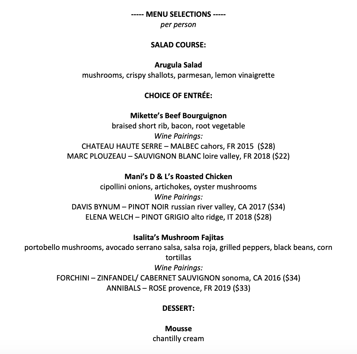 Virtual Quartet Dinner – Ann Arbor Symphony Orchestra